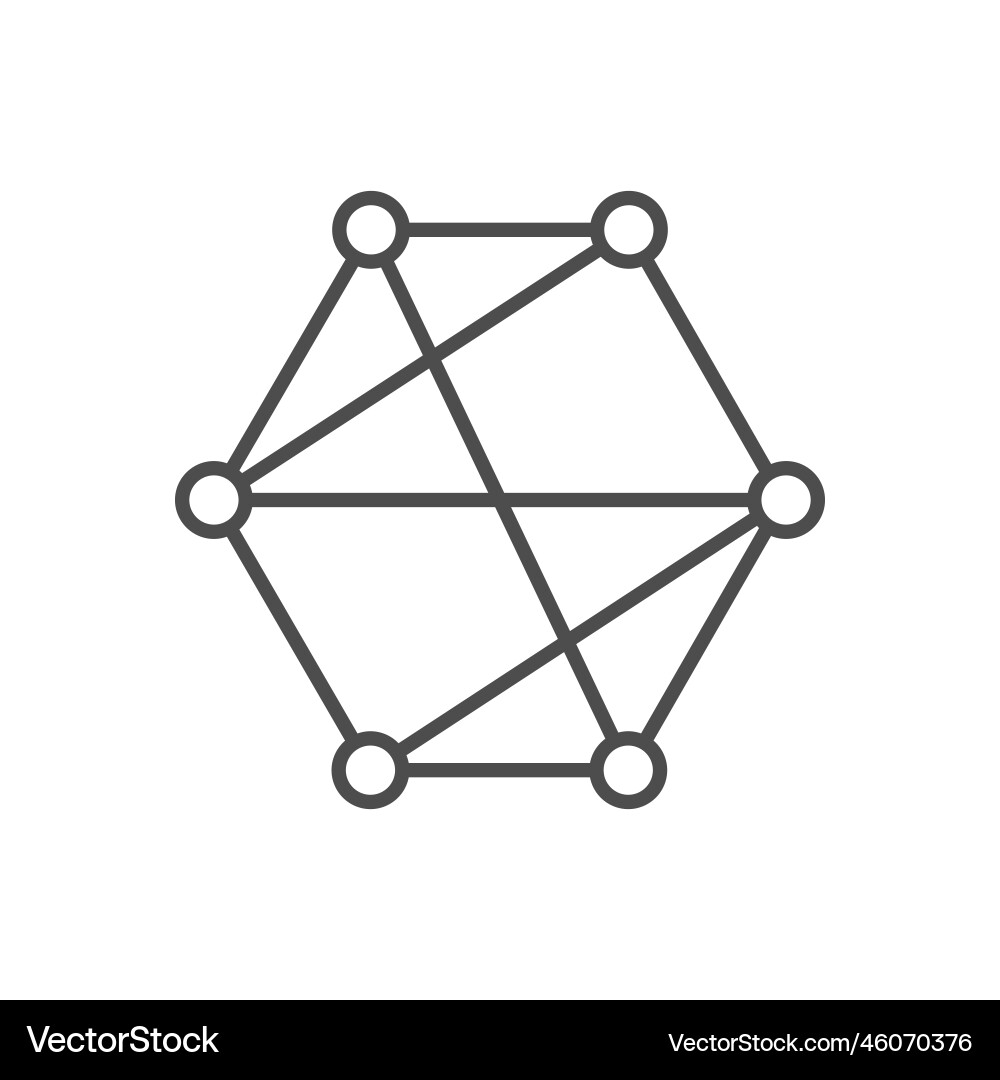 Connection between branches line icon Royalty Free Vector