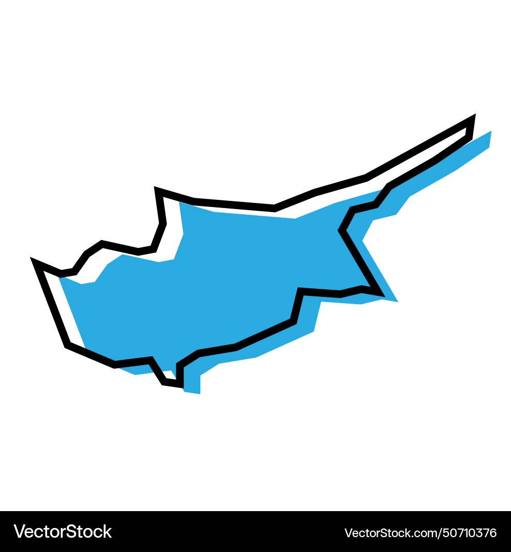 Cyprus simplified map Royalty Free Vector Image