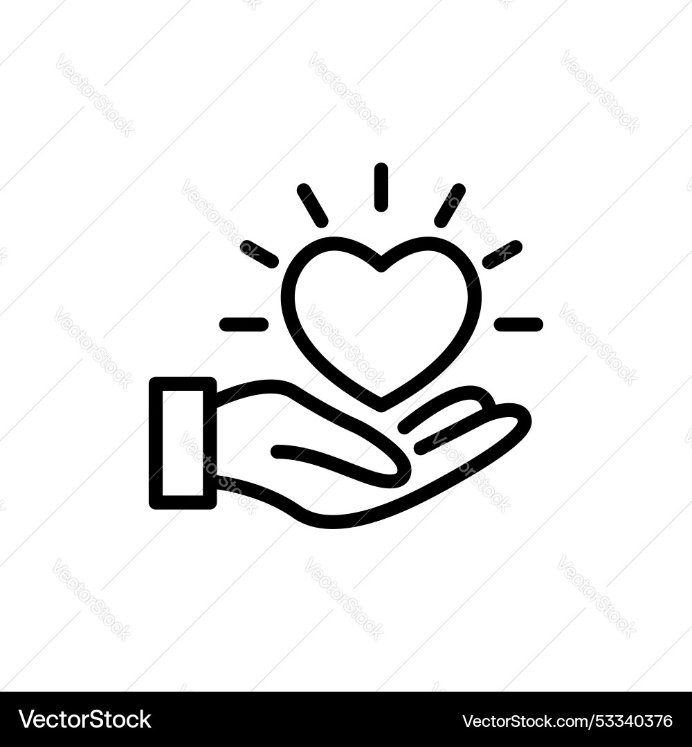 Empathy icon set courtesy heart hand logo symbol Vector Image