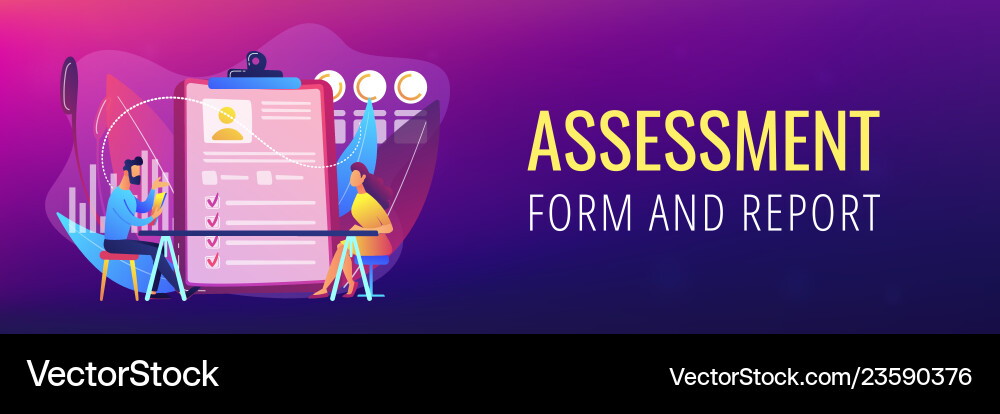 Employee assessment concept banner header Vector Image