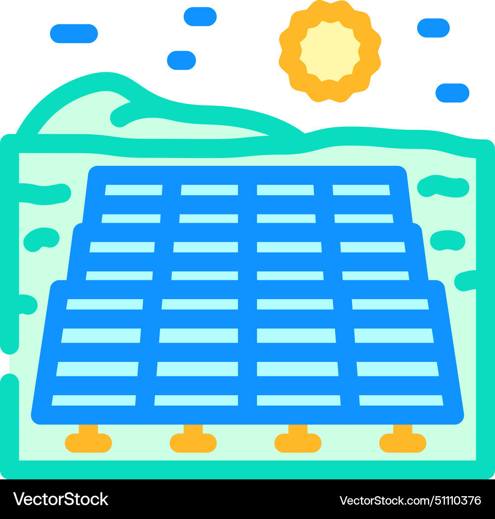 Farm solar panel color icon Royalty Free Vector Image