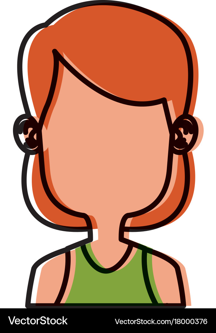 Girl faceless cartoon Royalty Free Vector Image