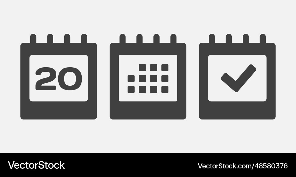 Icon page calendar - 20 day agenda done Royalty Free Vector