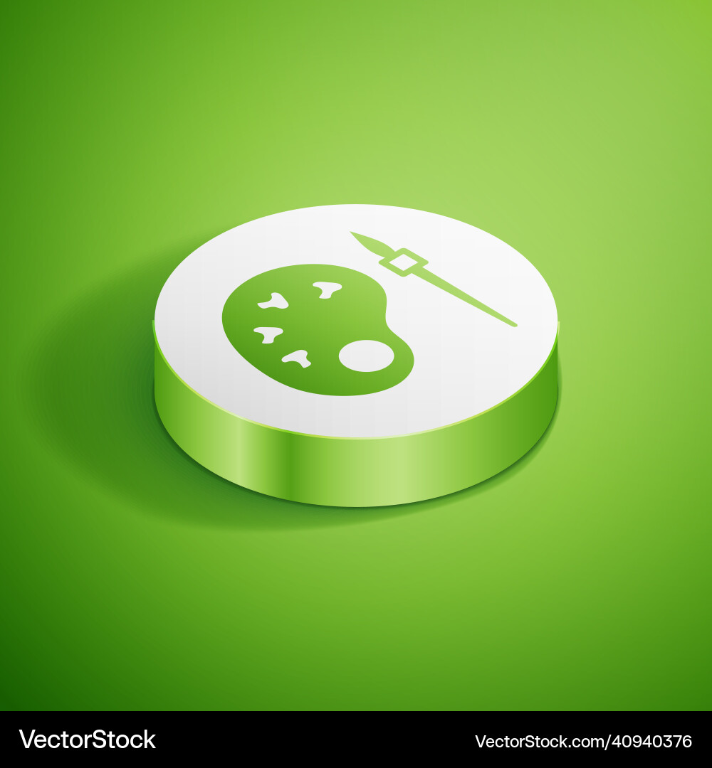 Isometric paint brush with palette icon isolated Vector Image