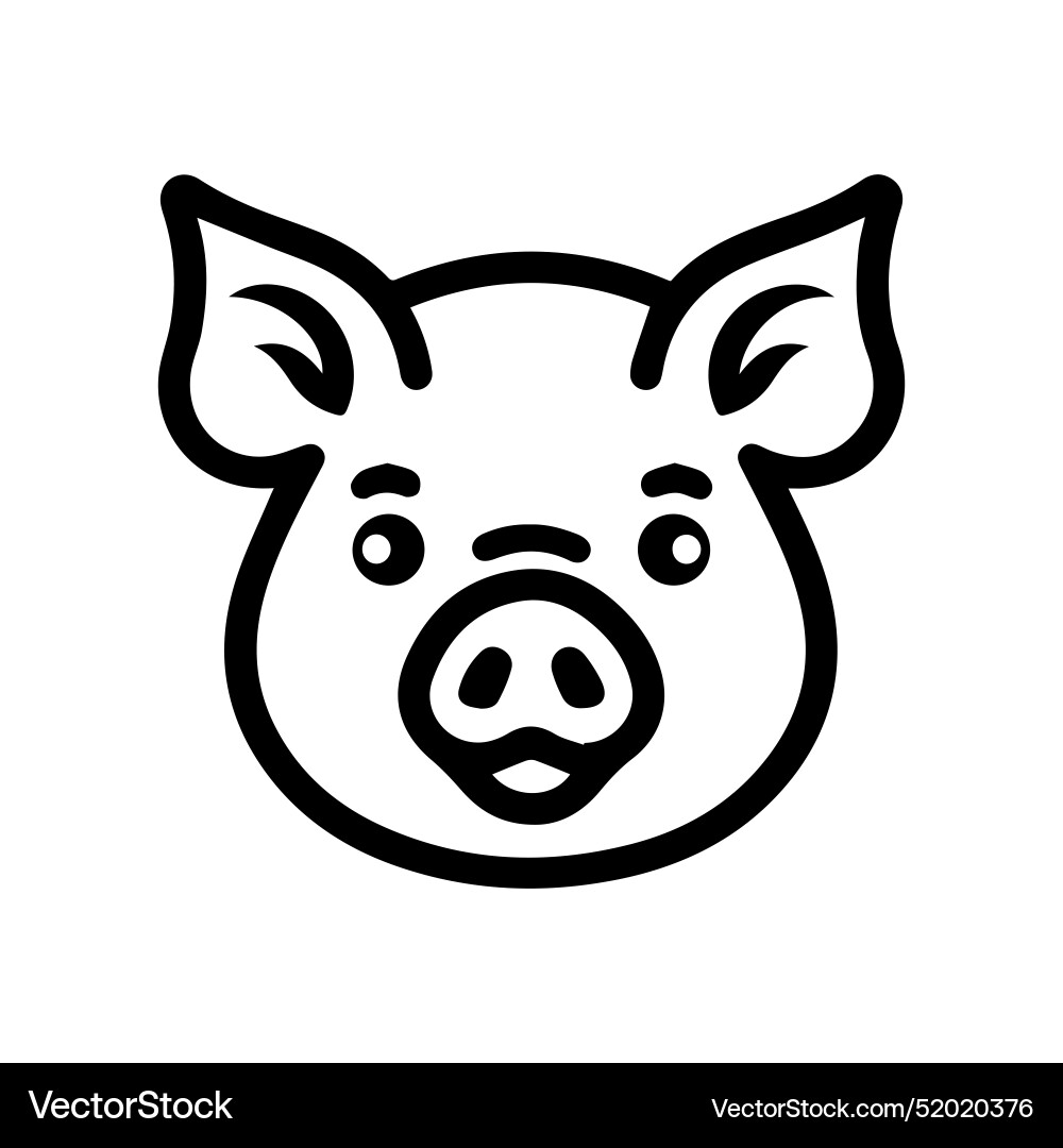 Pig icon or modern line symbol art Royalty Free Vector Image