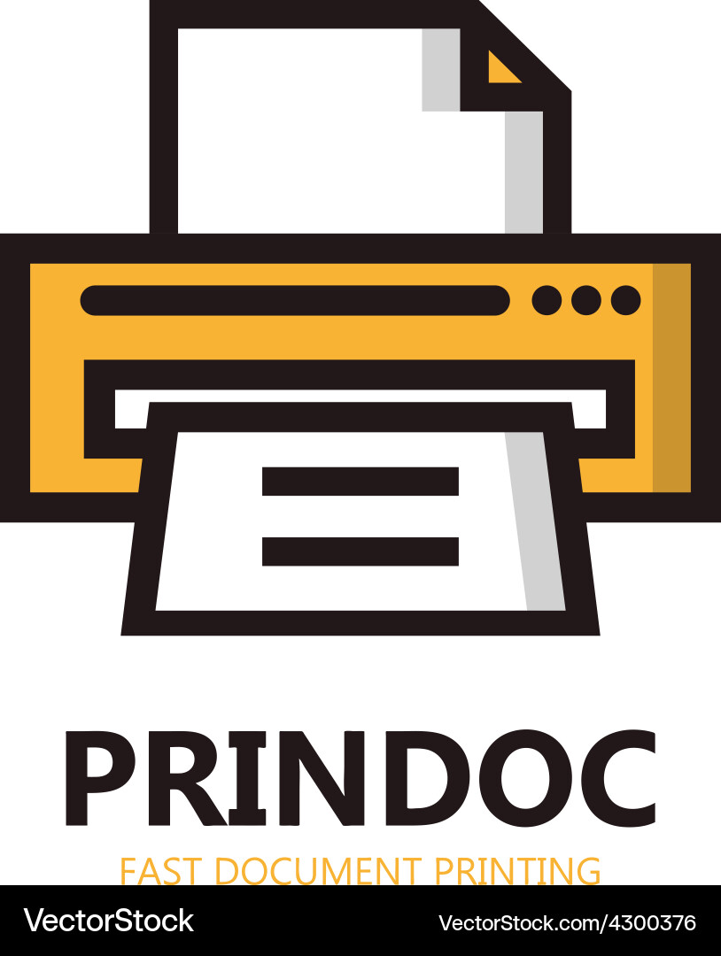 Printer icon or logo Royalty Free Vector Image