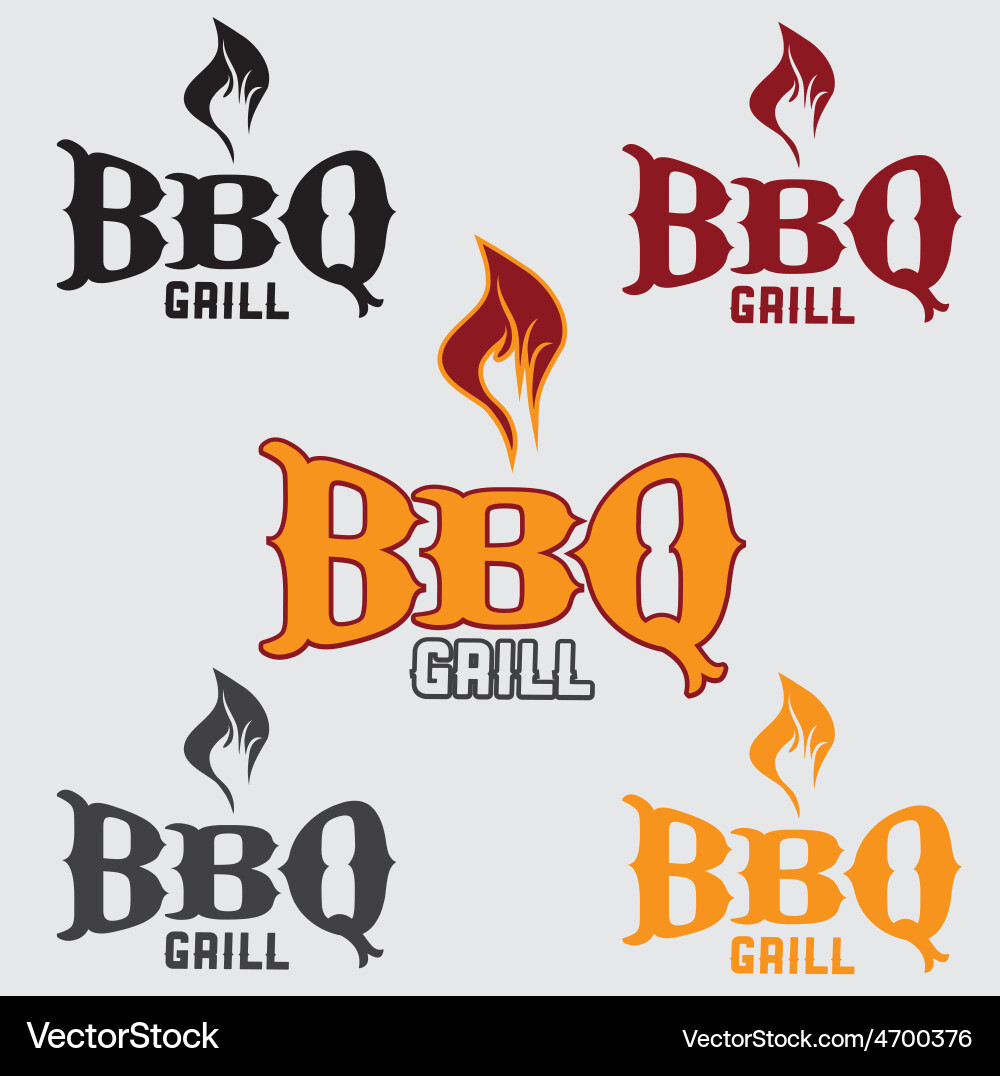 Set of western bbq design template Royalty Free Vector Image
