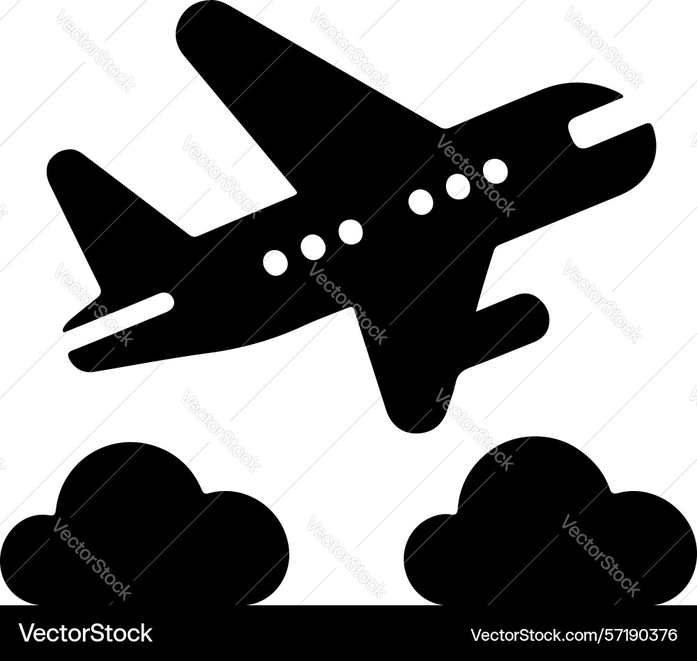 Simple airplane icon Royalty Free Vector Image