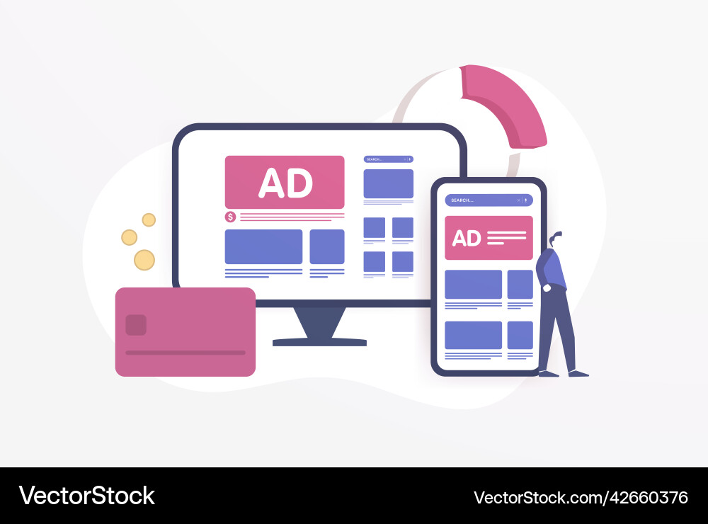 Successful native in-feed advertising campaign Vector Image