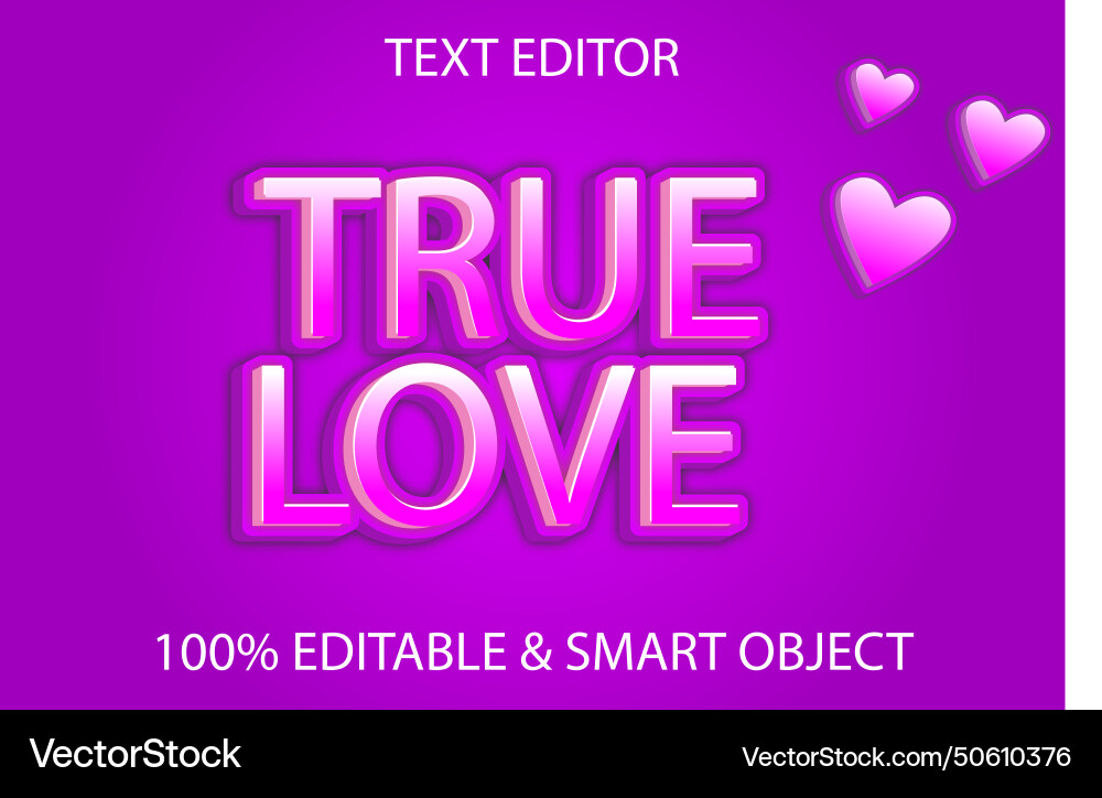 True love 3 dimension emboss cartoon style Vector Image