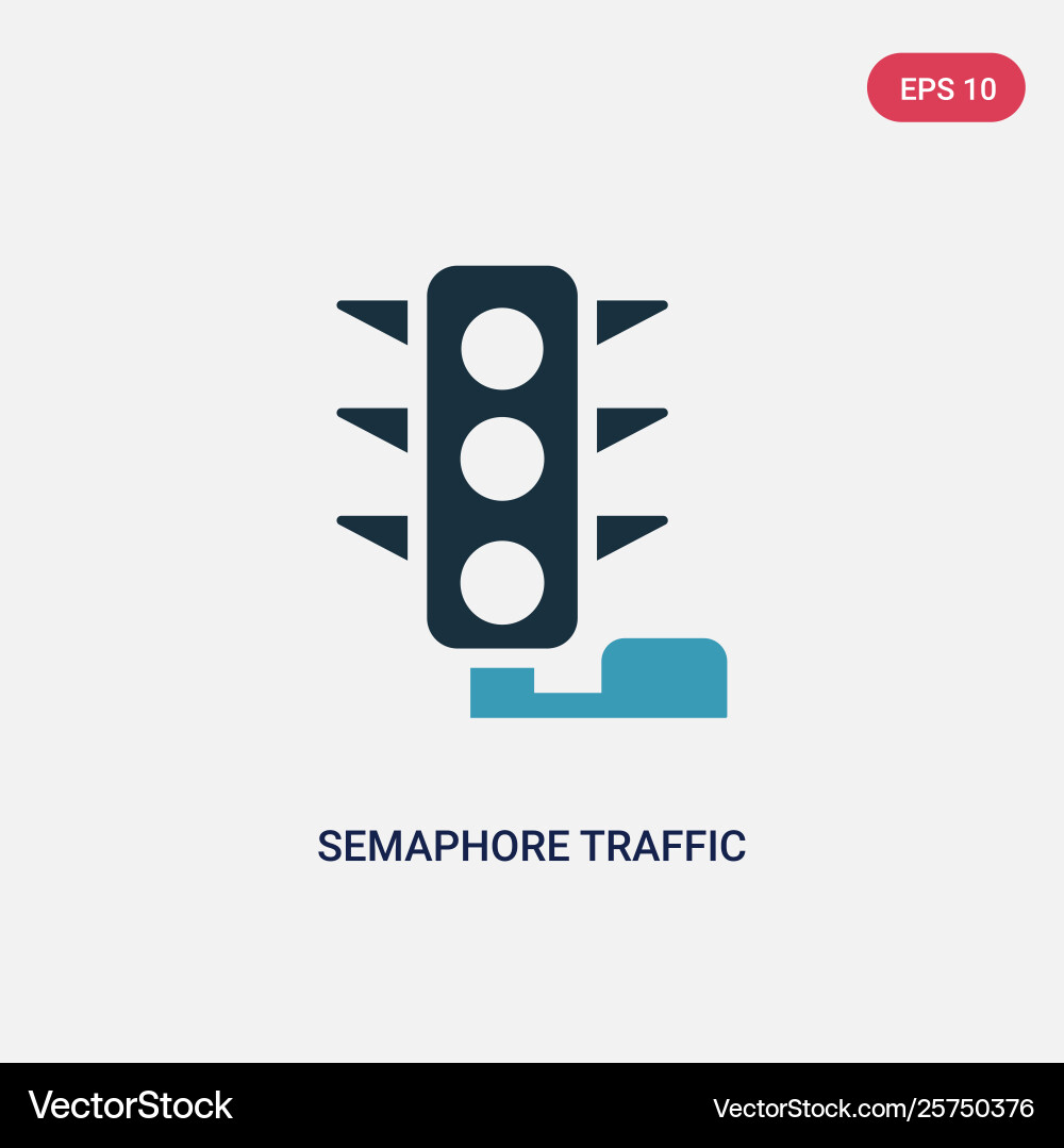 Two color semaphore traffic lights icon from Vector Image