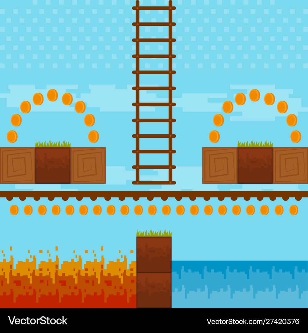 Video game world design Royalty Free Vector Image