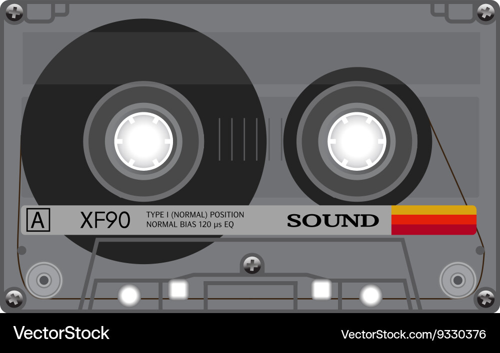 Vintage audio cassette tape Royalty Free Vector Image