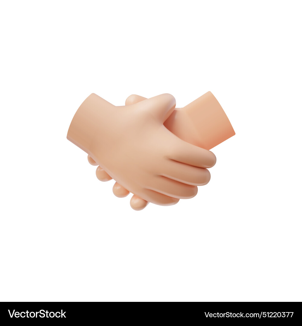 A 3d handshake concept Royalty Free Vector Image