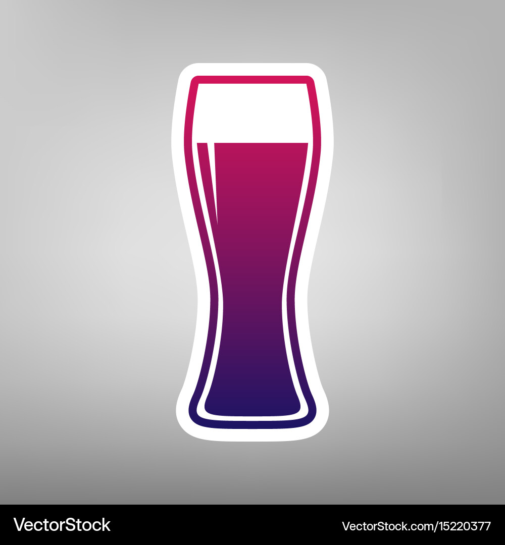 Beer glass sign purple gradient icon Royalty Free Vector