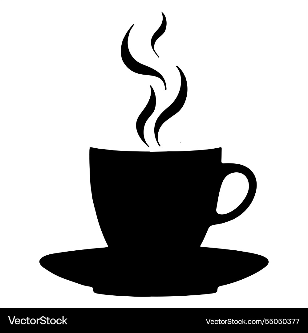 Blue coffee cup with steam flat Royalty Free Vector Image