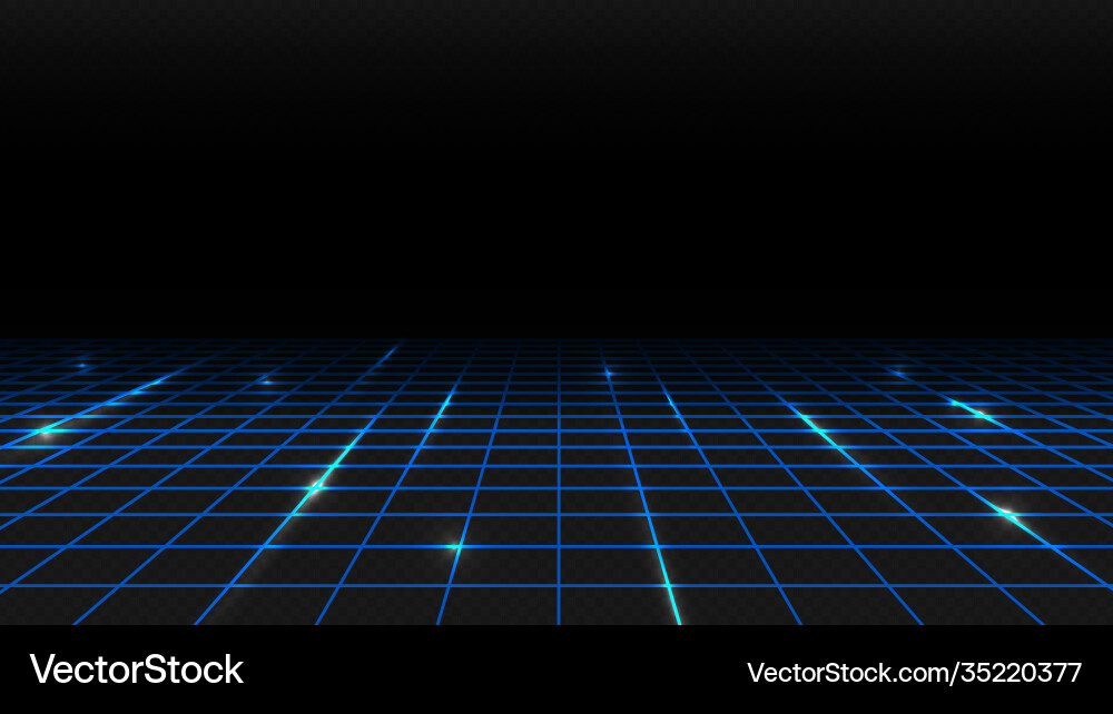 Blue shine perspective grid digital template Vector Image