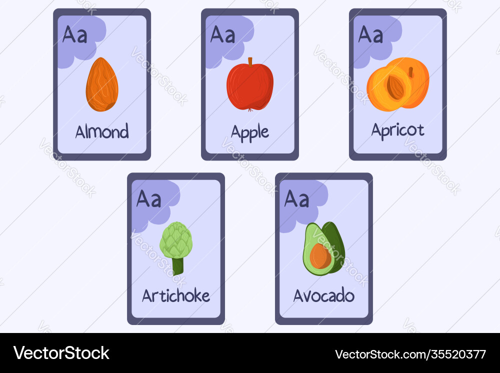 Colorful phonics flashcard letter Royalty Free Vector Image