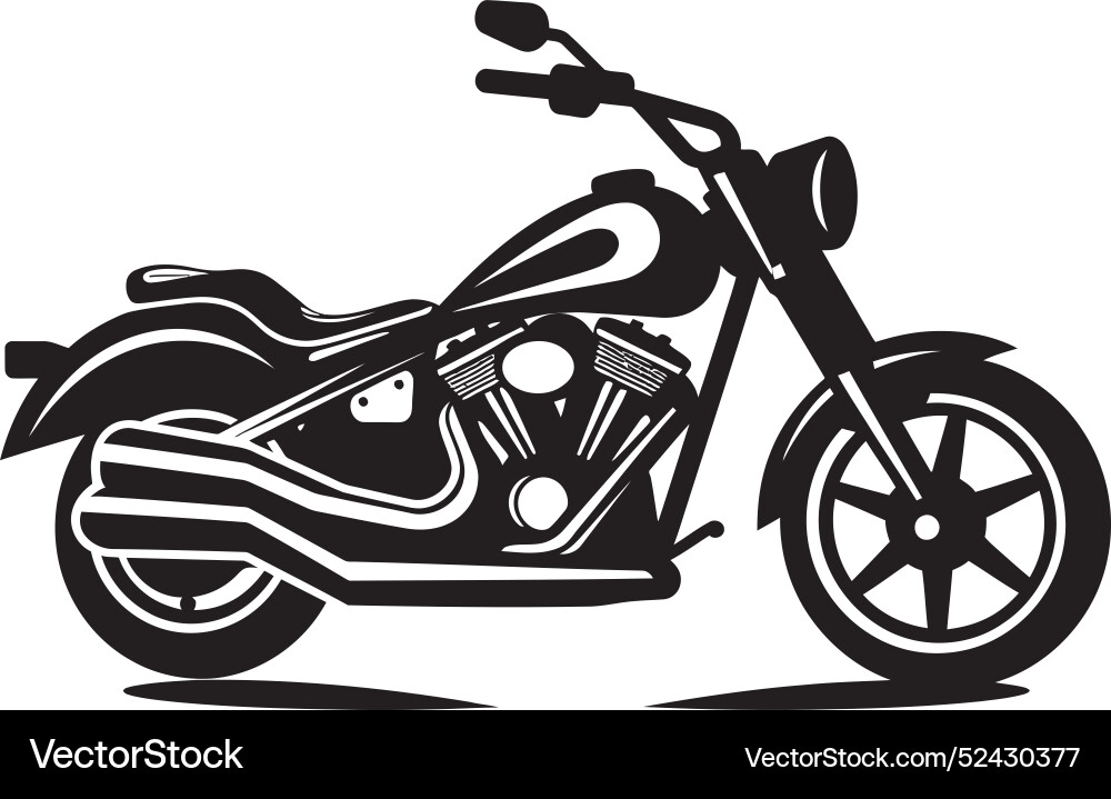 Detailed rider poseblackened motorcycle Royalty Free Vector