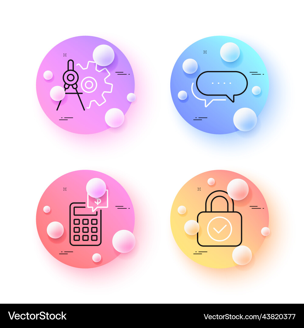 Dots message calculator and cogwheel dividers Vector Image