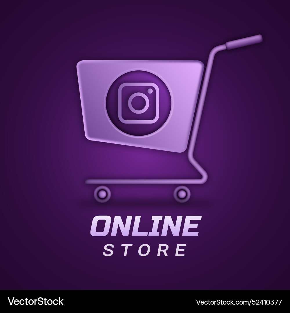Gradient instagram shop logo template Royalty Free Vector