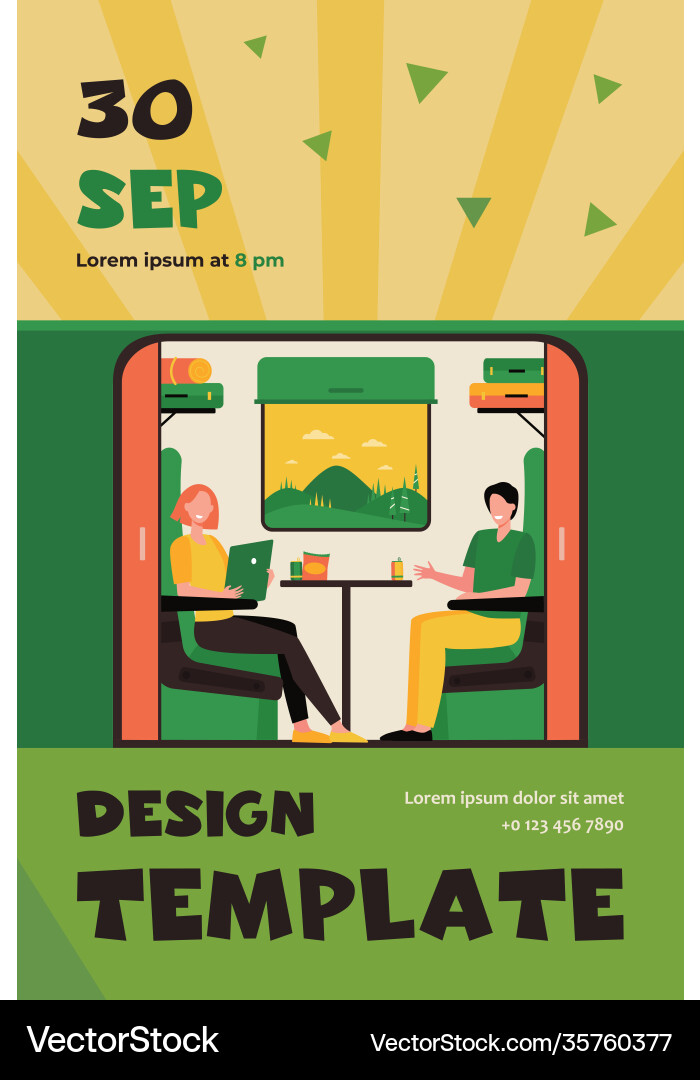 Happy people traveling train Royalty Free Vector Image