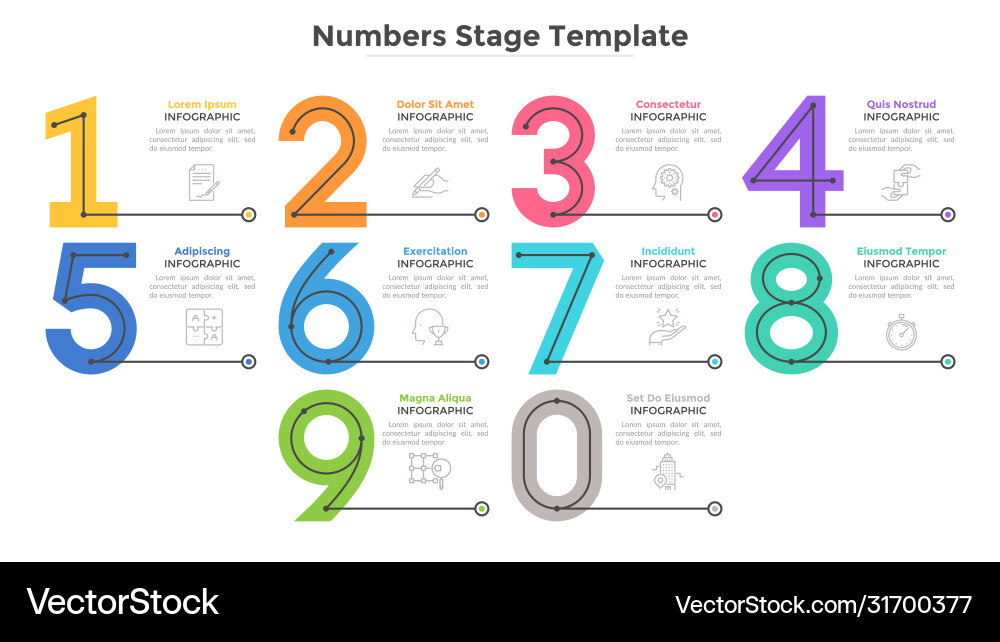Modern Number Infographic Template Royalty Free Vector Image