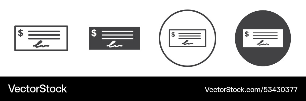 Money check icon thin line Royalty Free Vector Image