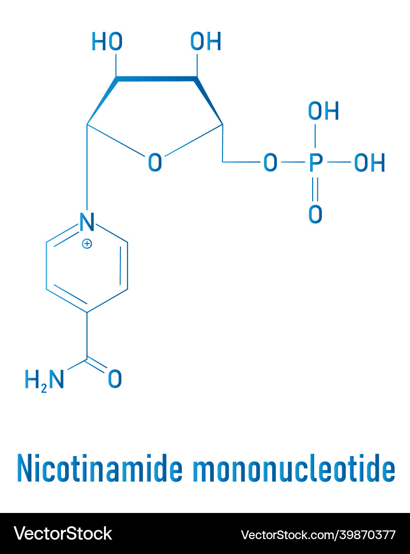 Nicotinamide mononucleotide molecule formula Vector Image