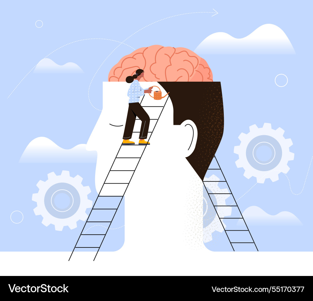 Nurturing the mind concept Royalty Free Vector Image