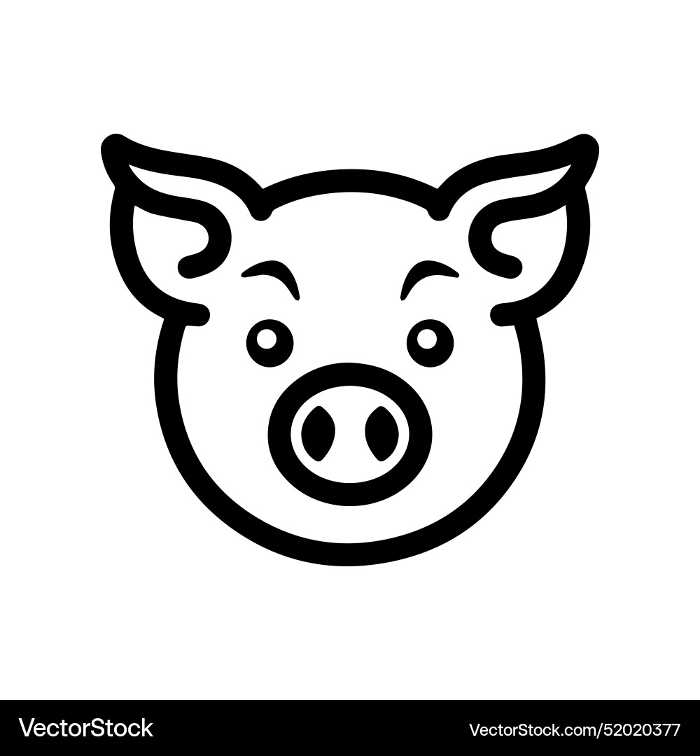 Pig icon or modern line symbol art Royalty Free Vector Image