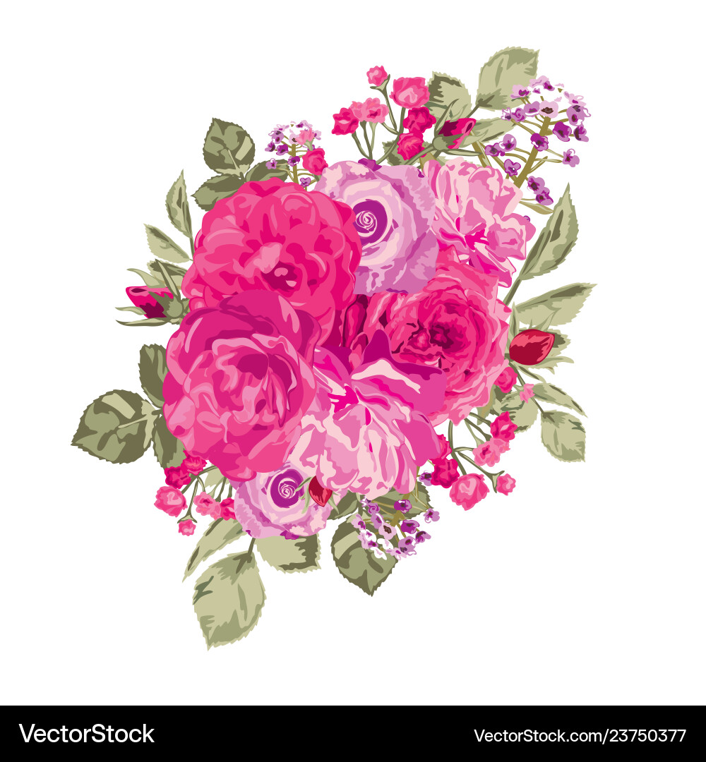 Roses floral bouquet Royalty Free Vector Image