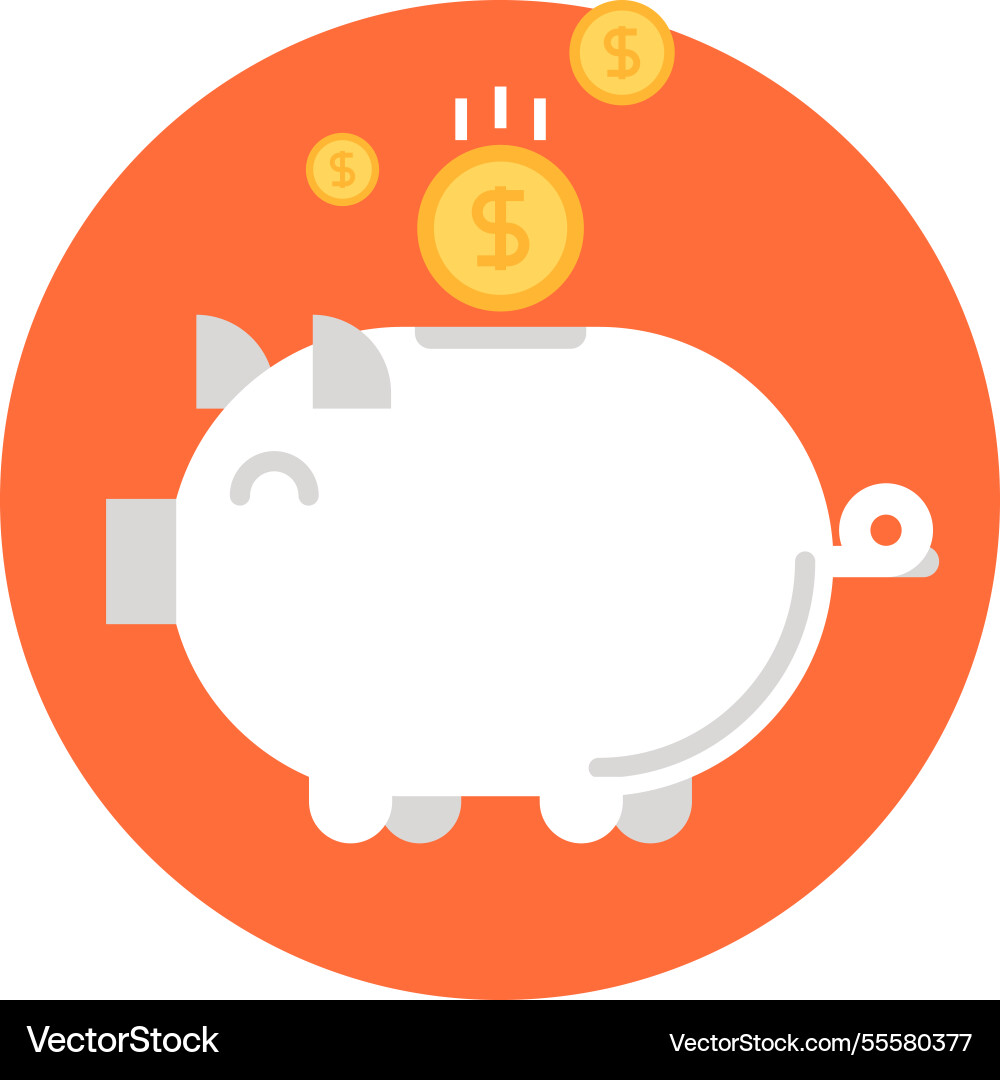 Savings flat web icon Royalty Free Vector Image