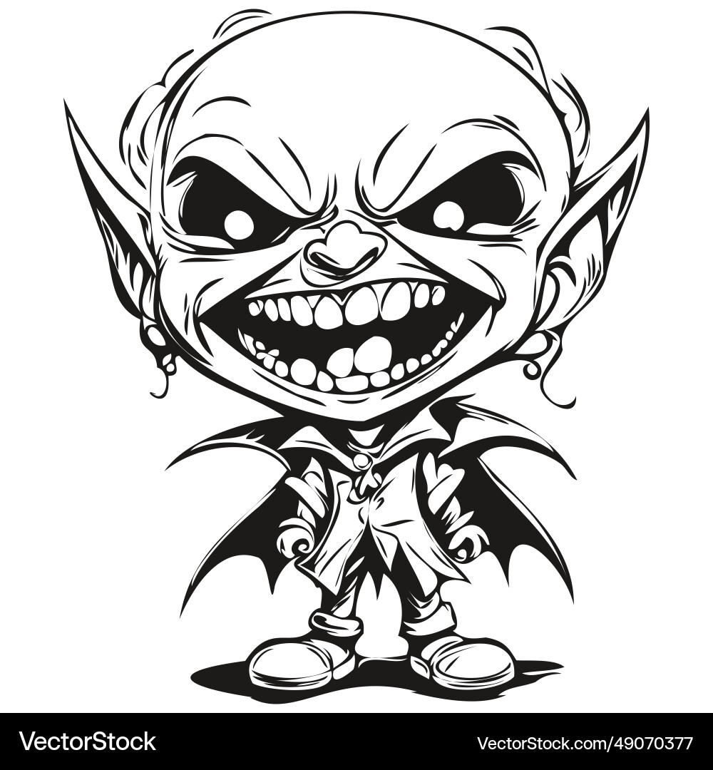 Scary hand-drawn vampire for halloween night Vector Image