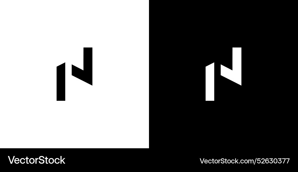 Simple and unique n logo design Royalty Free Vector Image