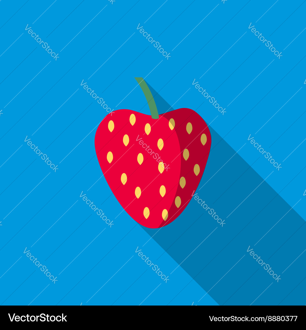 Strawberry icon flat style Royalty Free Vector Image
