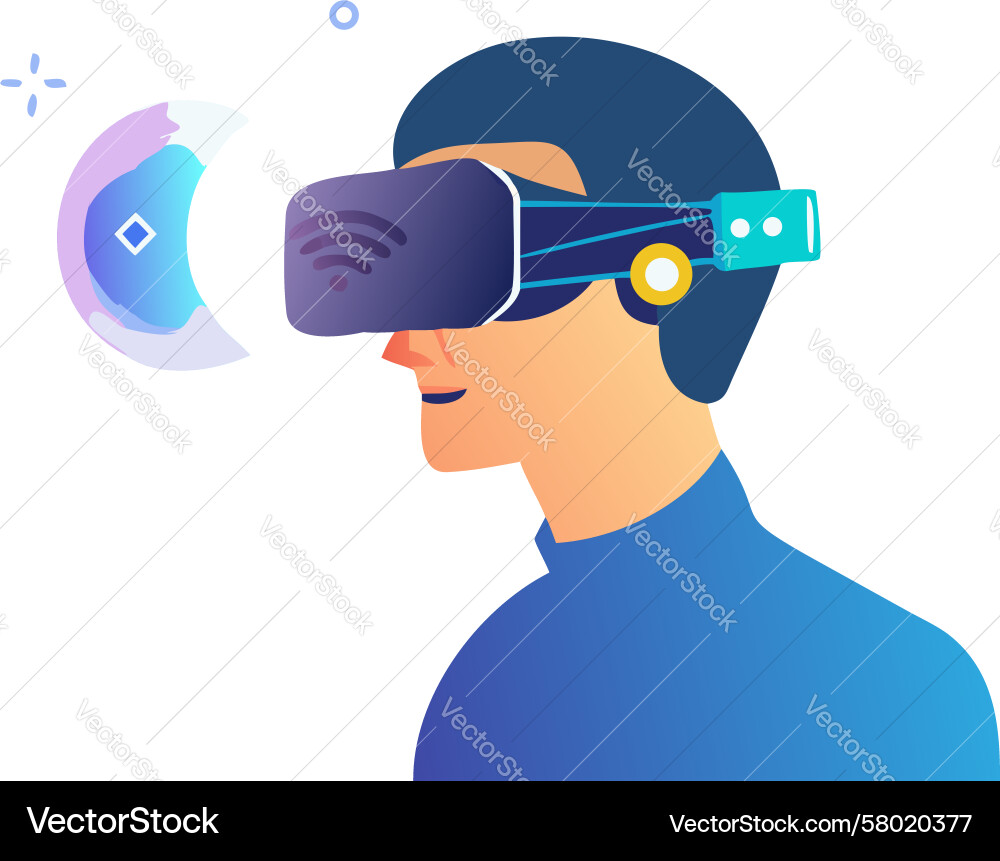 VR Headset Immersive Vision Royalty Free Vector Image