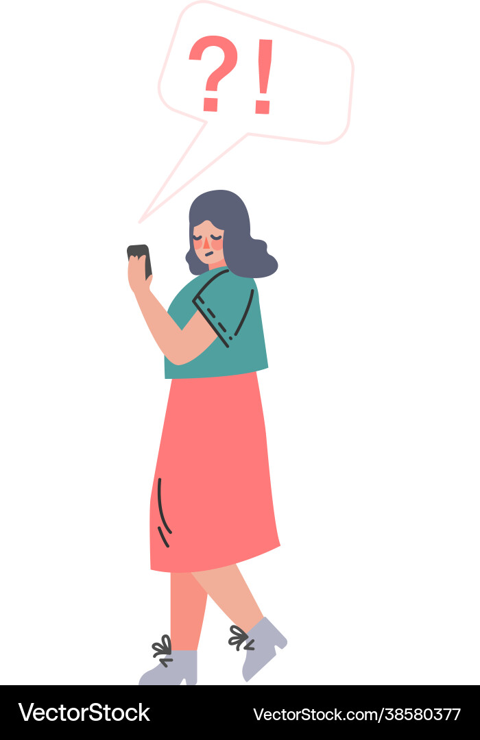 Woman spreading questionable information using Vector Image