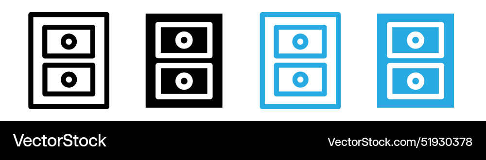 Banking locker icon depicting secure storage for Vector Image