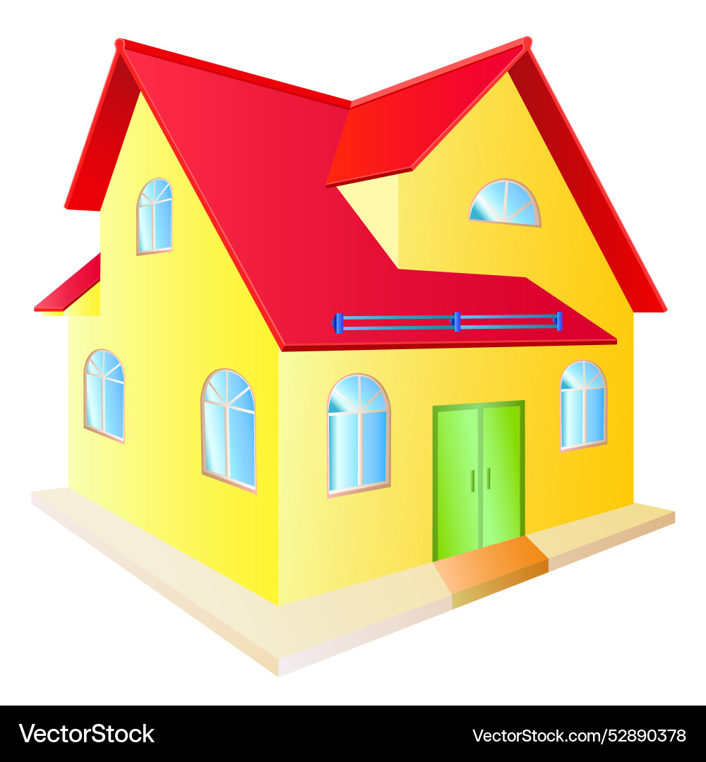 Cottage house view Royalty Free Vector Image - VectorStock