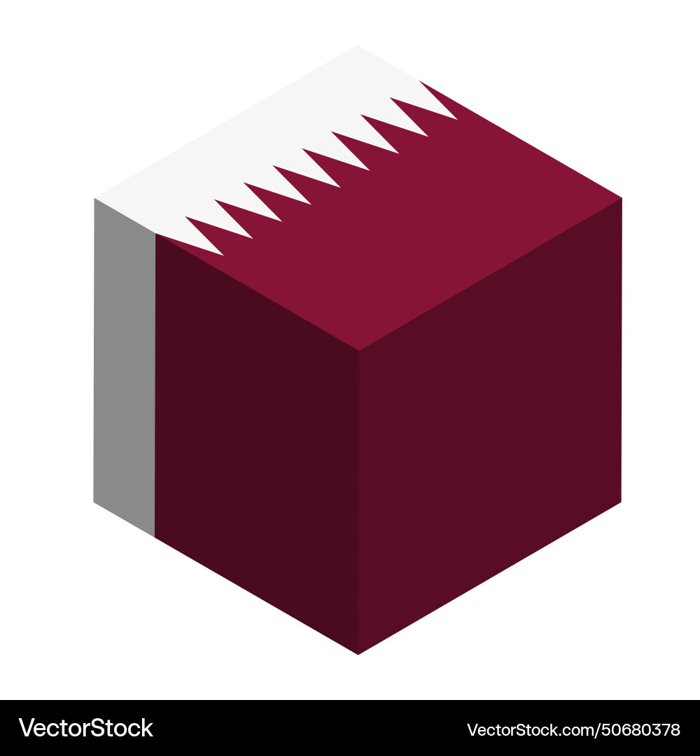 Cube flag of qatar Royalty Free Vector Image - VectorStock