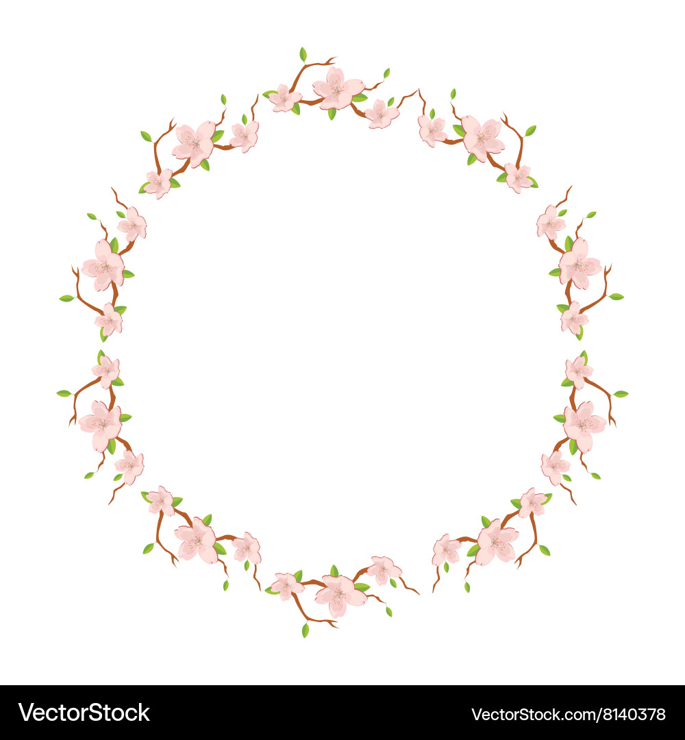 Flower round wreath Royalty Free Vector Image - VectorStock