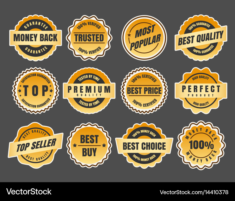 Guarantee & Warranty Stickers Royalty Free Vector Image