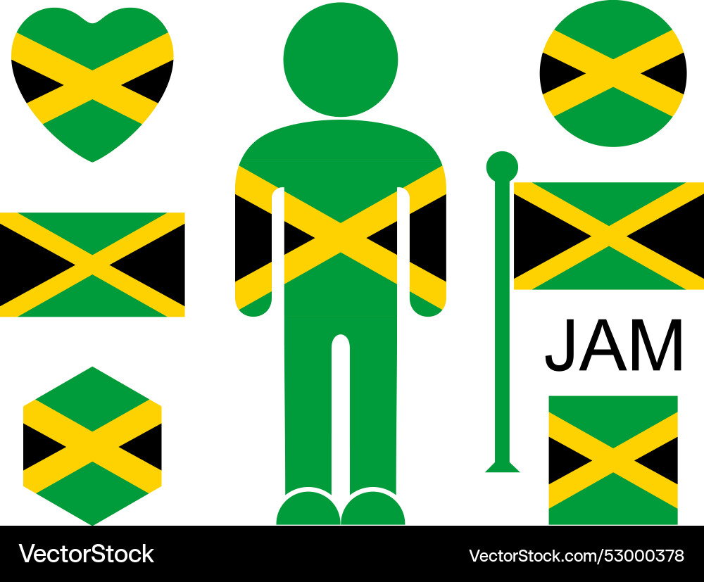 Jamaican flag Royalty Free Vector Image - VectorStock