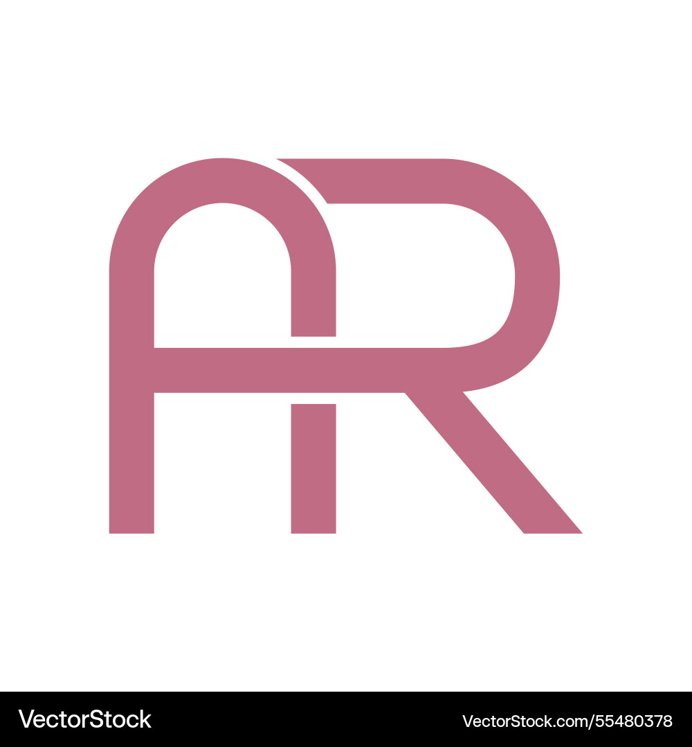 Modern and simple ar initials logo Royalty Free Vector Image