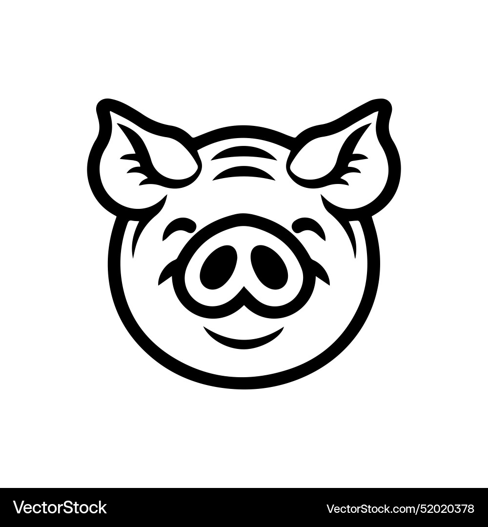 Pig icon or modern line symbol art Royalty Free Vector Image