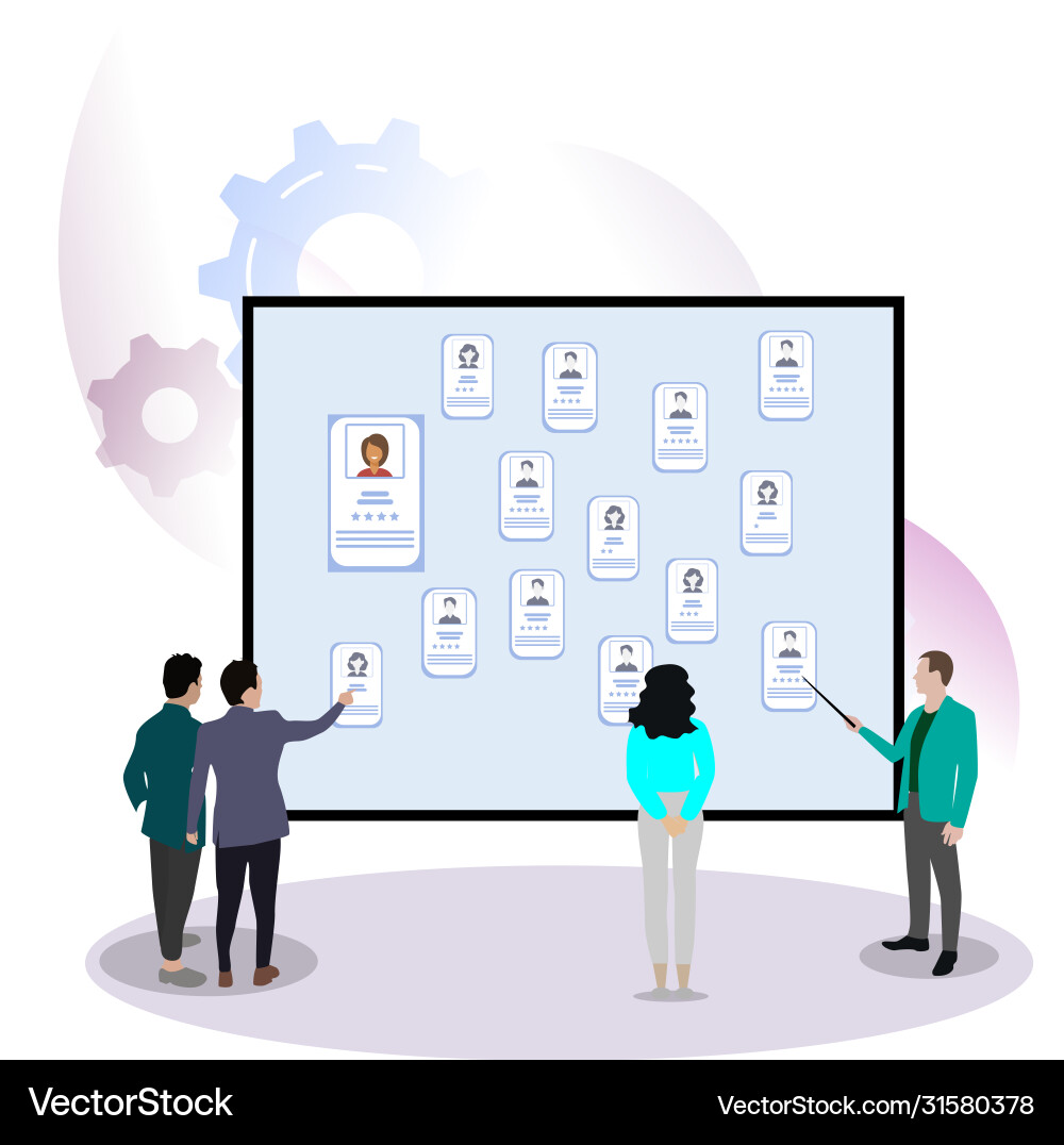 Searching employees recruitment and selection Vector Image