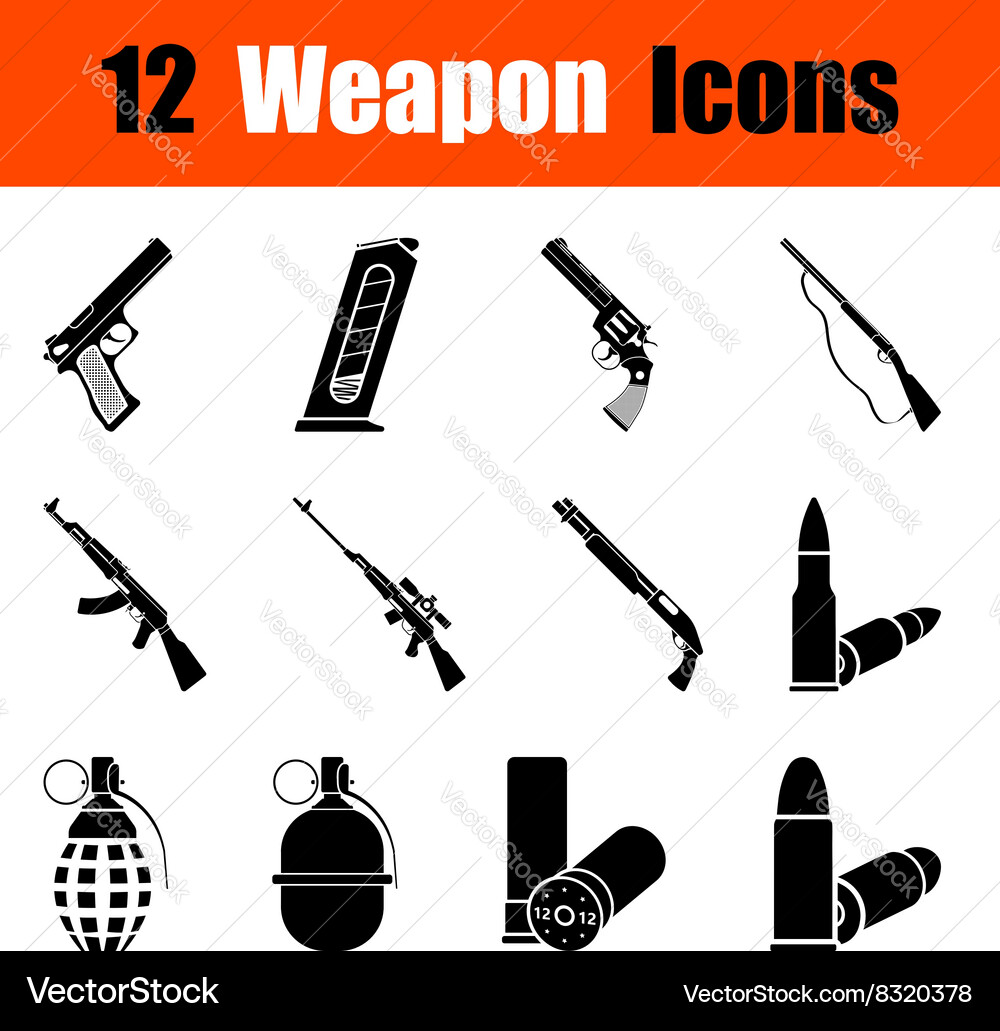 Set of weapon icons Royalty Free Vector Image - VectorStock