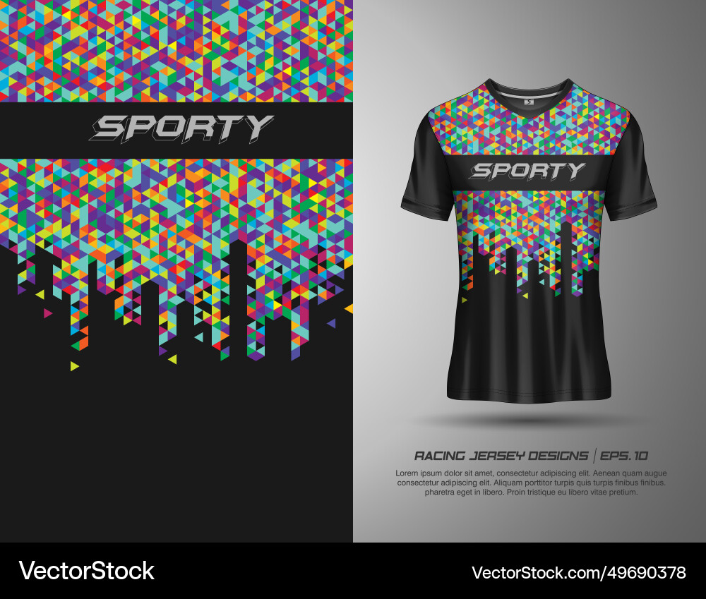 Tshirt sports triangle texture background Vector Image