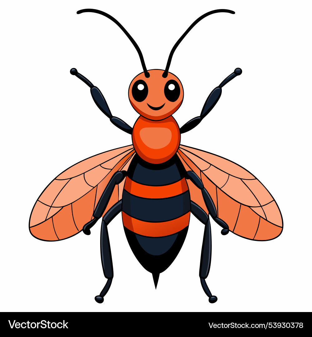 Wasps flat design animal Royalty Free Vector Image